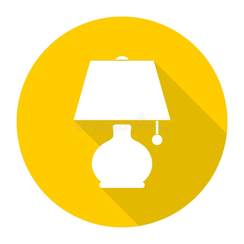 Lamp icon with long shadow stock vector. Illustration of lantern - 96086704