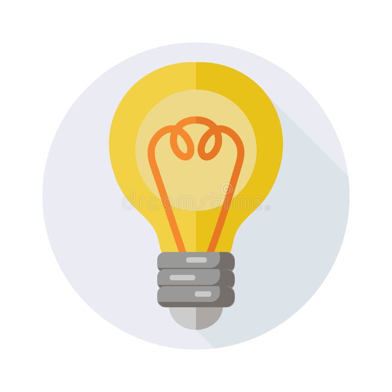 Lamp Icon with Long Shadow for Web Design Stock Illustration ...