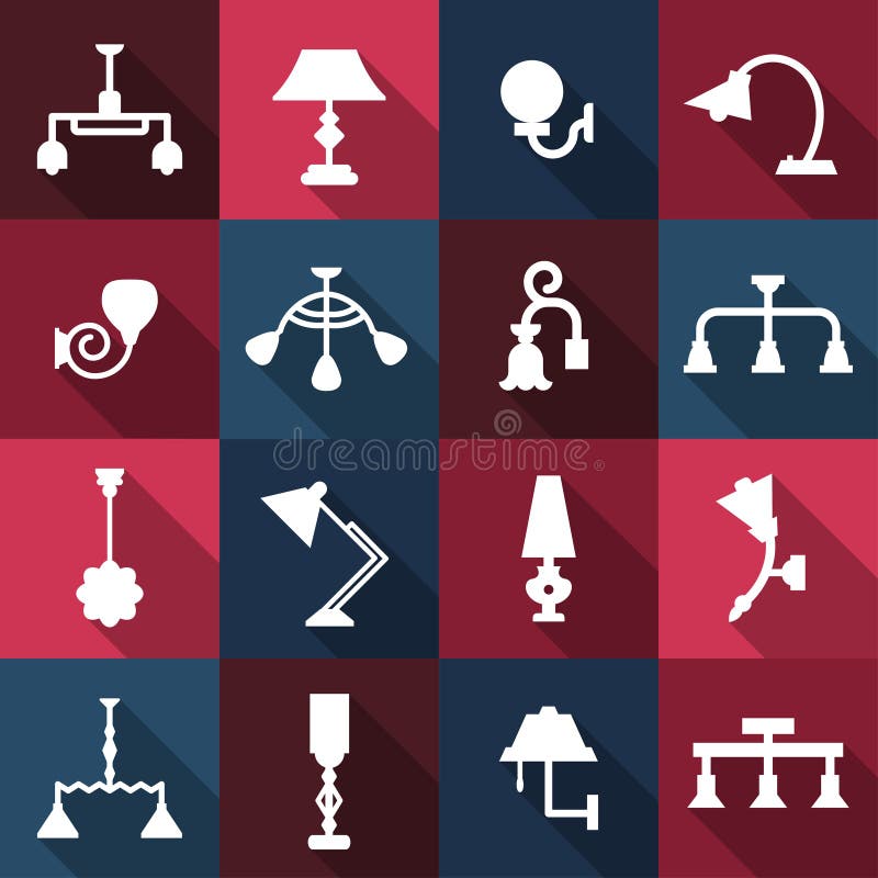 Lamp icon set. stock vector. Illustration of equipment - 87519362