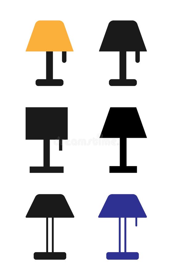 Lamp Icon Set Vector Illustration. Flat Lamp Icon Sign Stock Vector ...