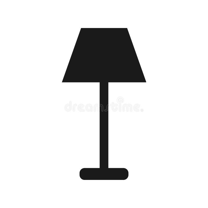 Lamp Icon Vector Illustration. Flat Lamp Icon Sign. Standing Lampshade ...