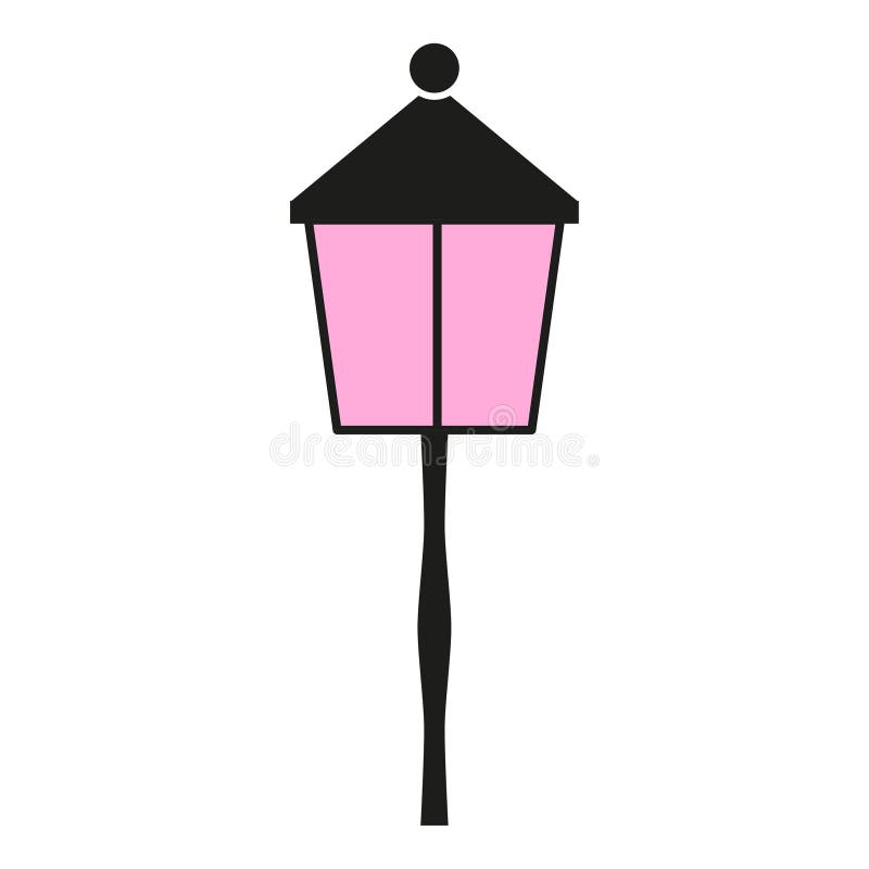 Lamp Icon. Street Lamp Icon. Pink Street Lamp. Vector Illustration. EPS ...