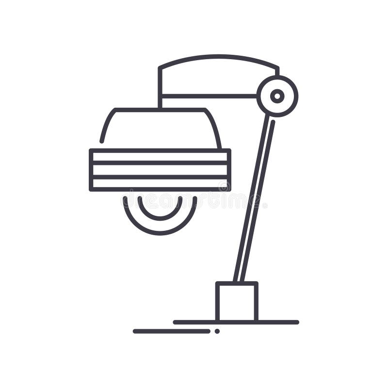 Halogen Lamp Icon, Black Vector Sign with Editable Strokes, Concept ...