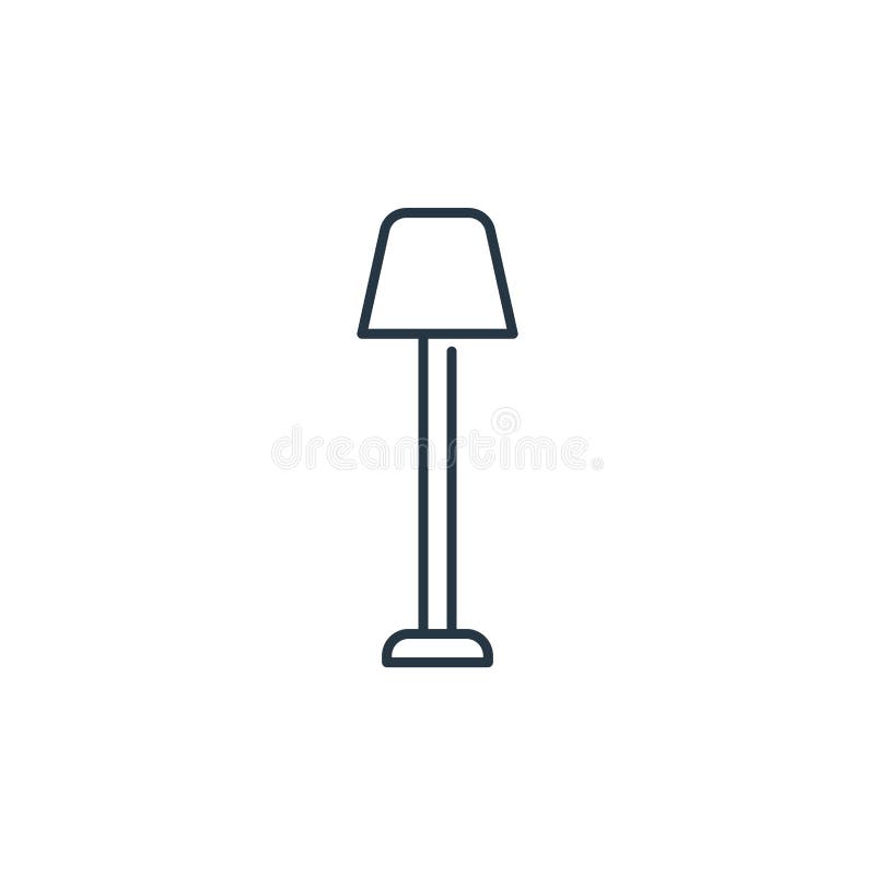 Lamp Icon Vector from Interior Design Concept. Thin Line Illustration ...