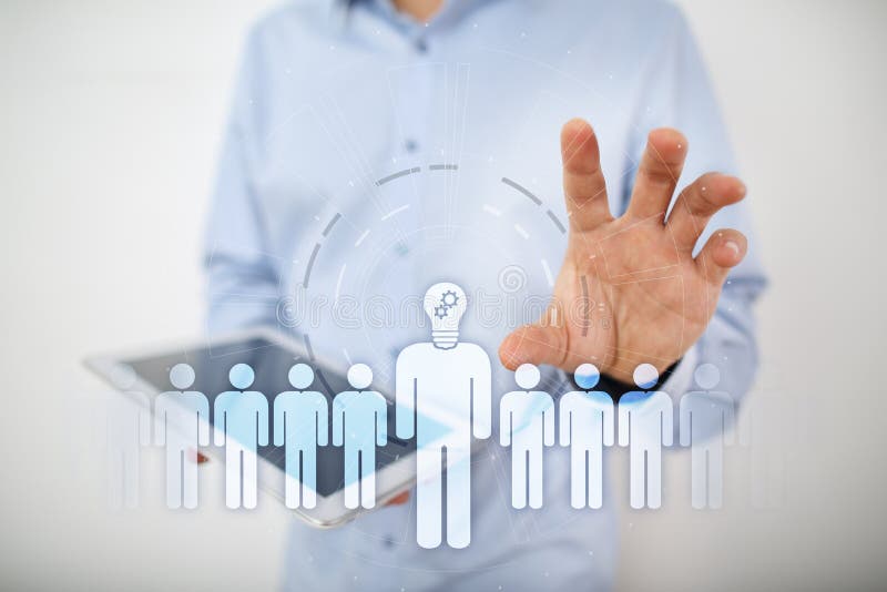 Lamp Icon on Virtual Screen. Business Solution. Innovation Concept ...