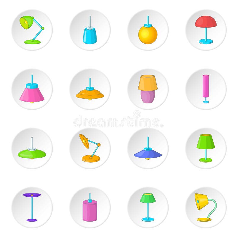 Lamp icons set stock vector. Illustration of indoors - 84533492