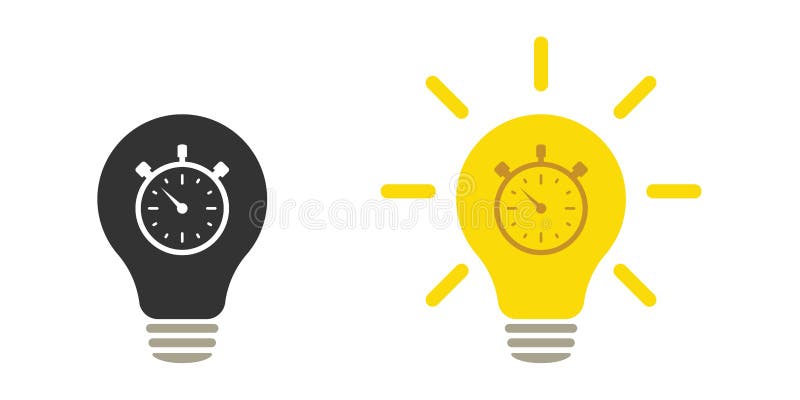Lamp Icons Set. Collection of Lamp Icons with Stopwatch Stock ...