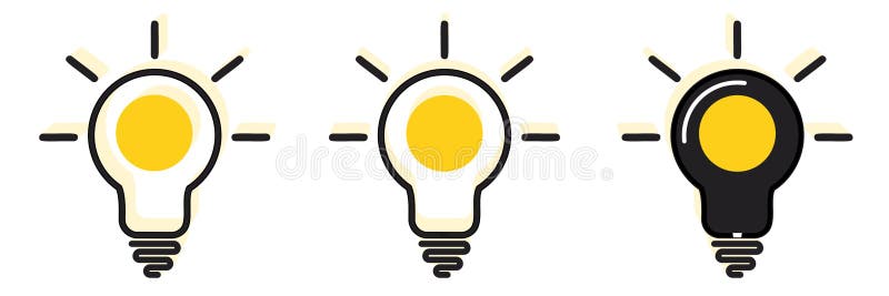 Lamp Icons Set. Idea Lamp Icon Collection Stock Vector - Illustration ...