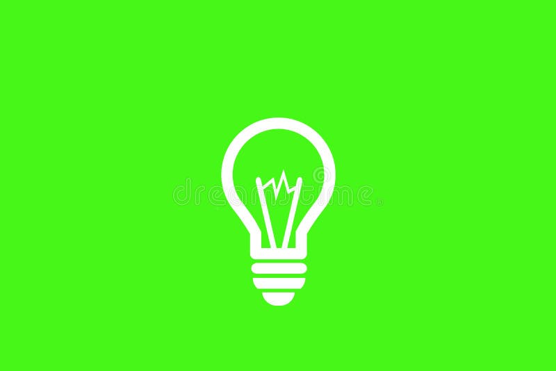 Lamp in Idea on Green Background Stock Illustration - Illustration of ...