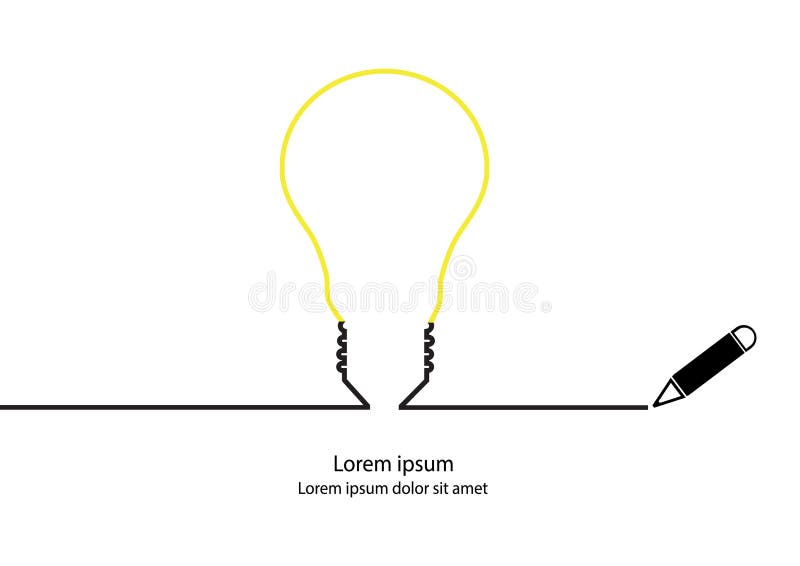 Lamp idea stock vector. Illustration of minimalist, creativity - 45698712