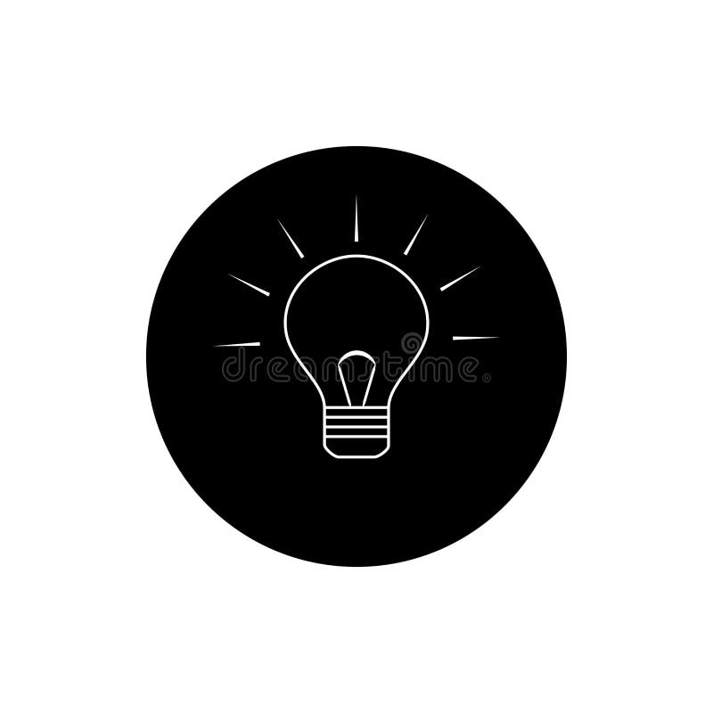 Lamp Idea Creativity Round Flat Icon Vector Stock Vector - Illustration ...