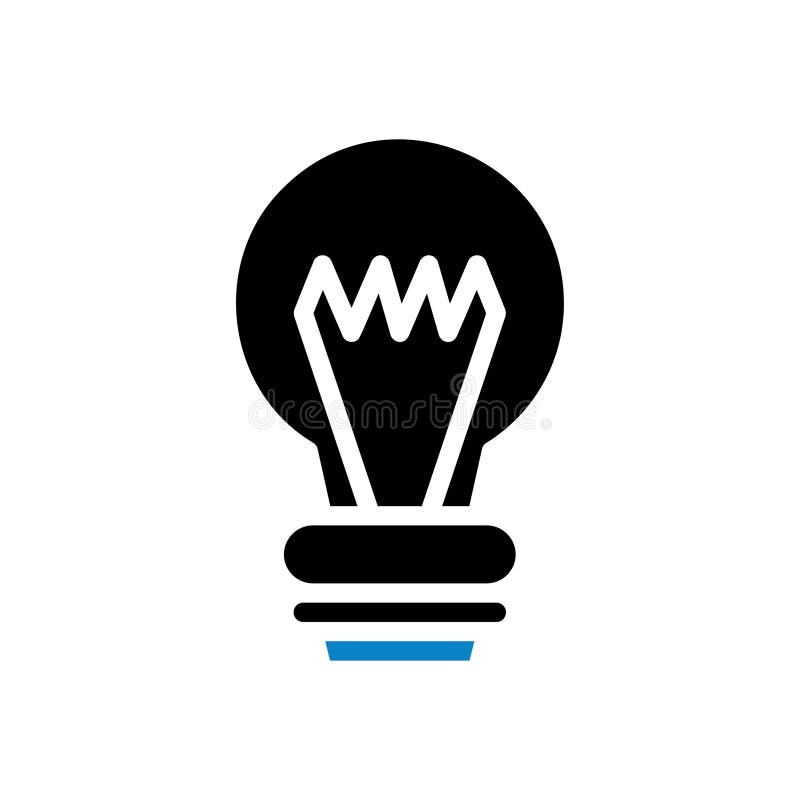Lamp Idea Icon Solid Blue Black Business Symbol Illustration Stock ...