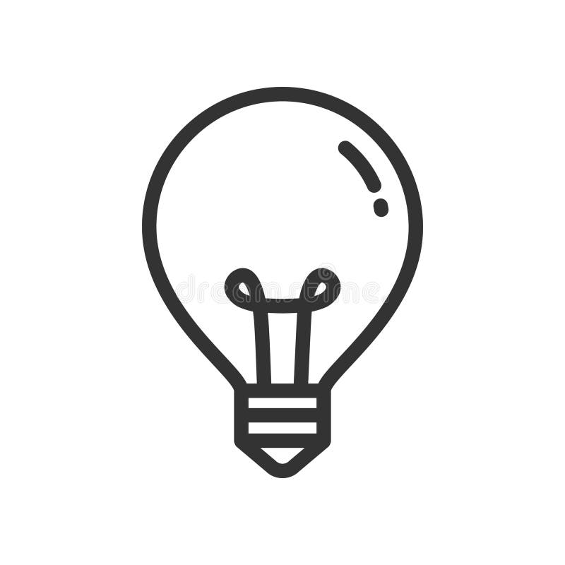Lamp, Idea Vector Icon. Light Bulb with Rays Shine Stock Vector ...