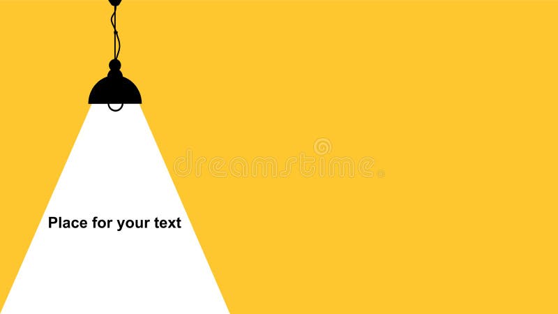 Lamp Illumination Advertising Poster with Copy Space for Text. Vector ...