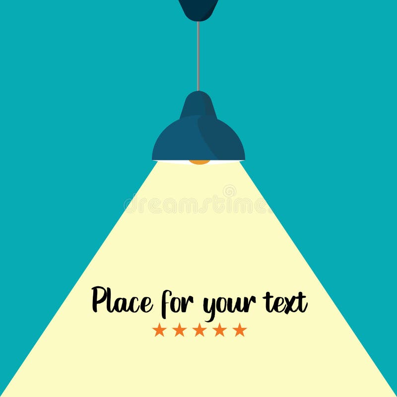 Lamp Illumination Advertising Poster with Copy Space for Text. Vector ...