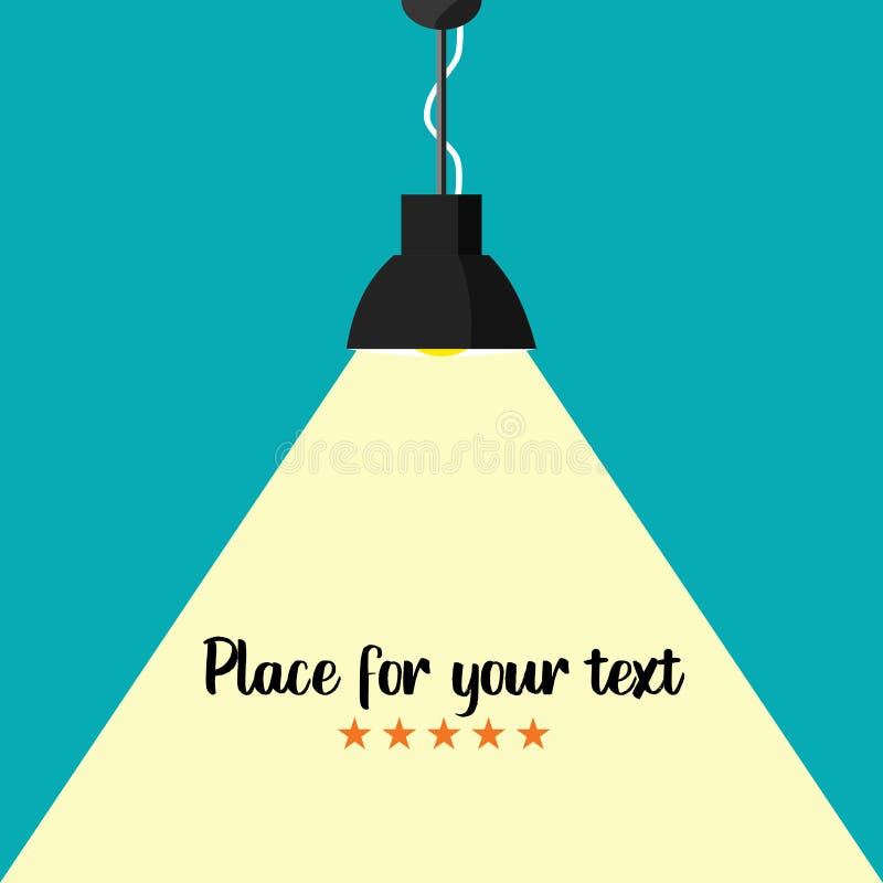 Lamp Illumination Advertising Poster with Copy Space for Text. Vector ...
