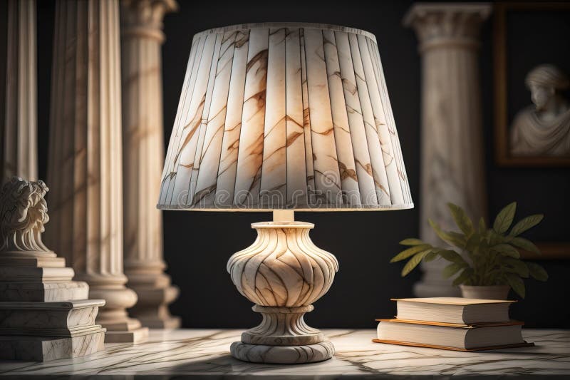 Lamp in the Interior of the Old Library. Ai Generative Stock ...