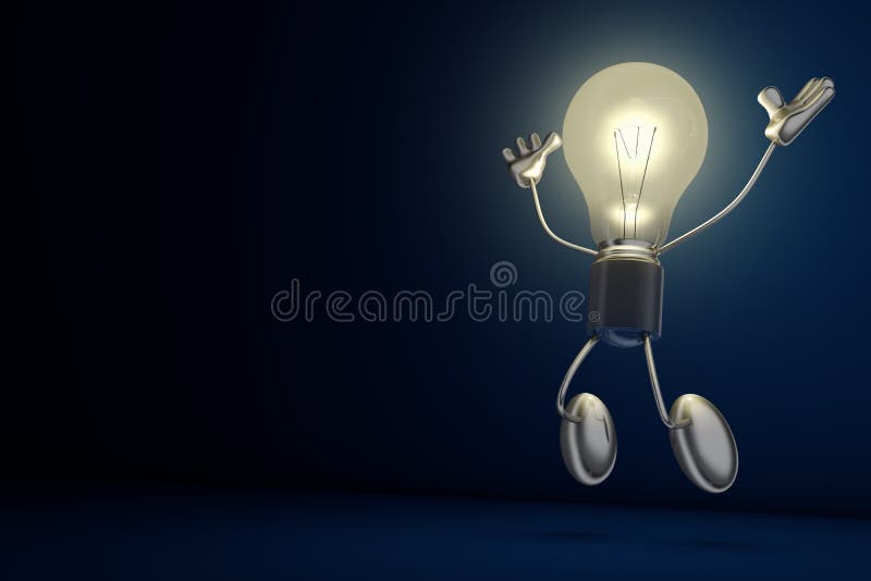 Lamp in the jump stock illustration. Illustration of idea - 113096092