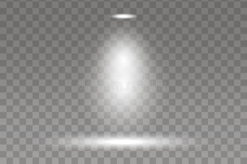 Lamp Light from Above on the Stage. Spotlights Effect, Realistic Vector ...