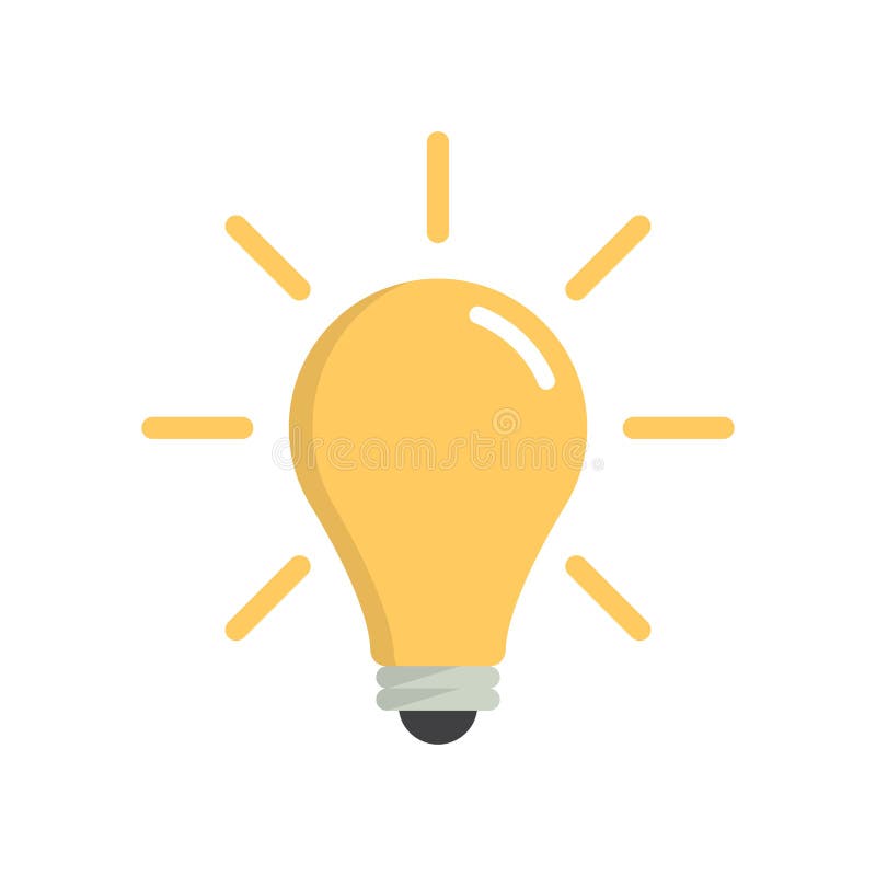 Lamp, Light Bulb, Idea Icon Vector in Flat Style Stock Vector ...