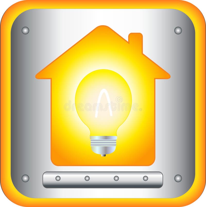 Icon with lamp and house stock vector. Illustration of house - 23542963