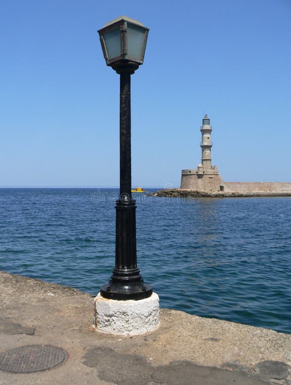 Lamp and lighthouse stock image. Image of jetty, nautical - 8597347