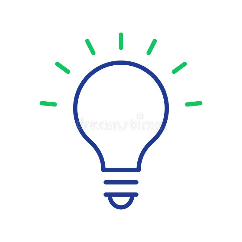 Lamp Linear Icon. Light Bulb Line Icon. Creative Idea Symbol ...