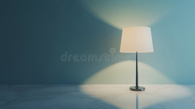 A Lamp is Lit Up and is Sitting on a Table Stock Illustration ...