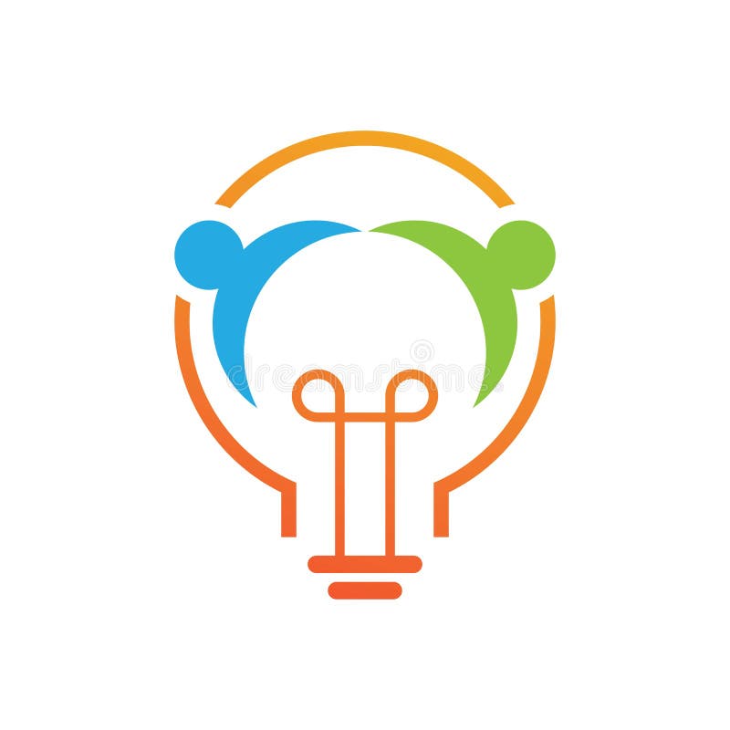 Lamp logo with people stock vector. Illustration of electric - 231930305