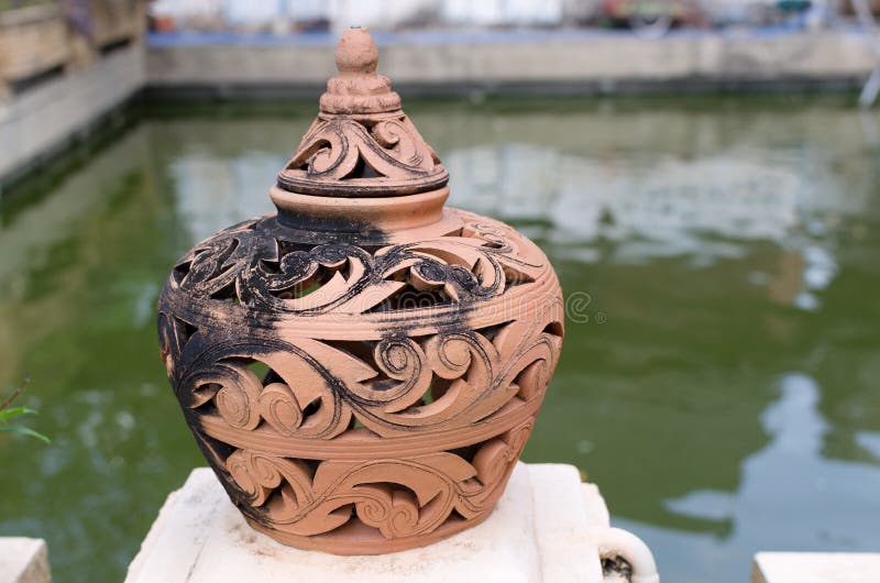 Lamp Made from Brick in the Temple Area Stock Photo - Image of light ...