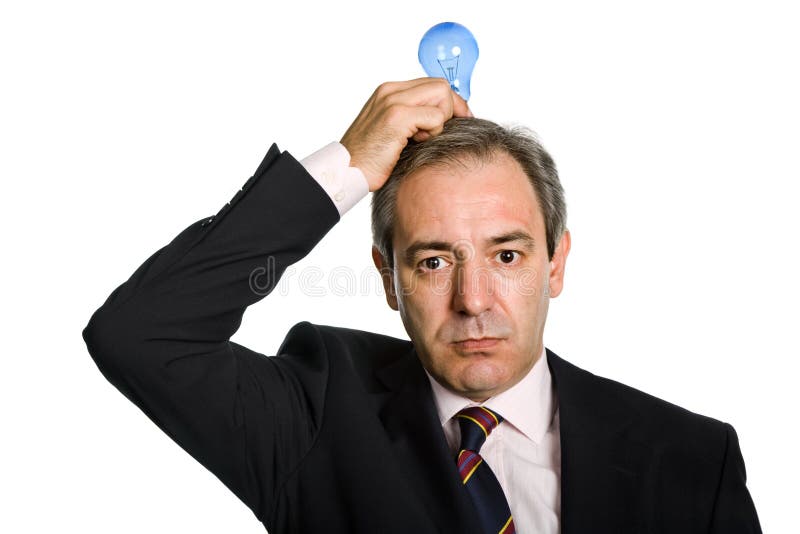 Man with a lamp stock photo. Image of corporate, closeup - 151604498