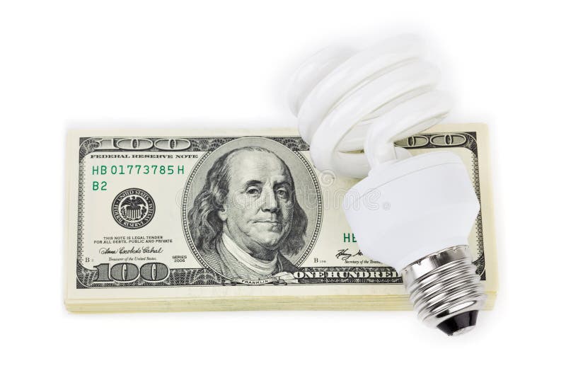 Save Money by Using Energy Savings Light Bulbs Stock Photo - Image of ...