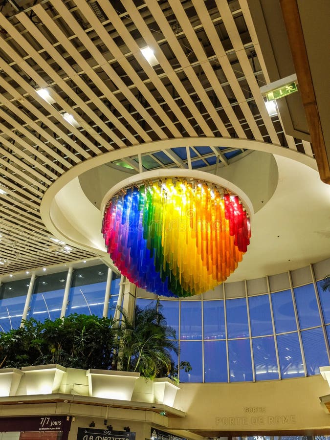 Lamp, Multicolored Floor Lamp in an Outlet Editorial Photo - Image of ...