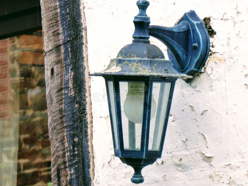 Lamp on Old Wall on House, Street Light. Stock Photo - Image of lamp ...