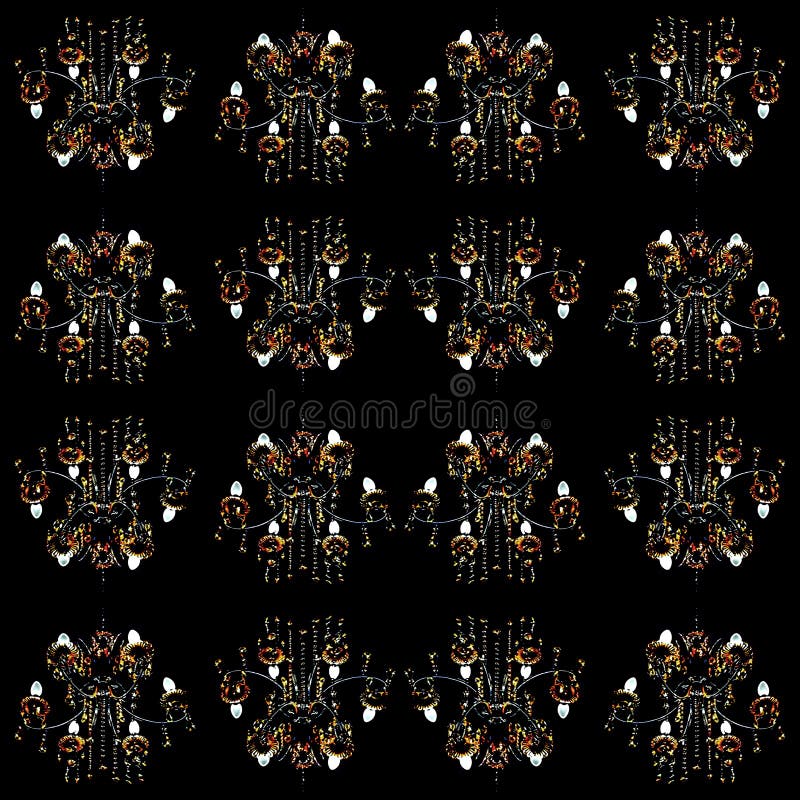 Lamp Ornate Motif Seamless Pattern Stock Image - Image of figurative ...