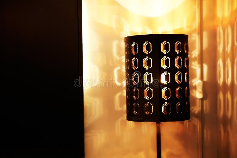 Lamp with Pattern on the Table Stock Image - Image of classic, lamp ...