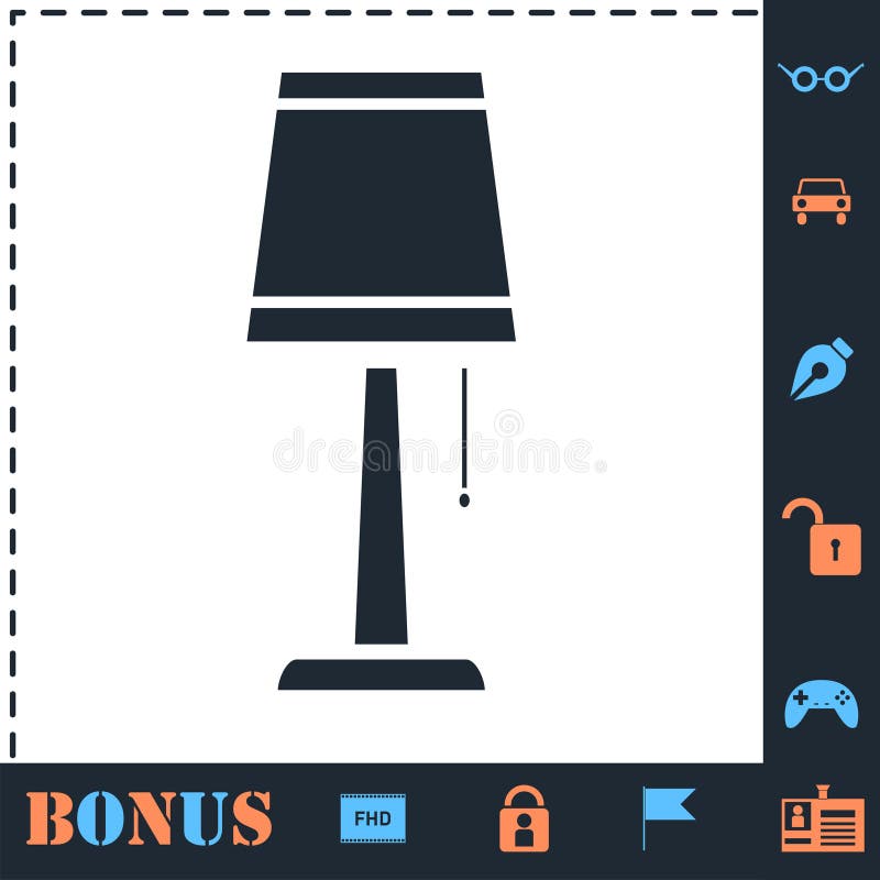 Lamp icon flat stock vector. Illustration of indoor - 146436103