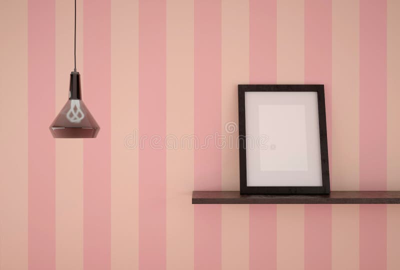 Lamp and picture frame stock illustration. Illustration of shelf - 51507670
