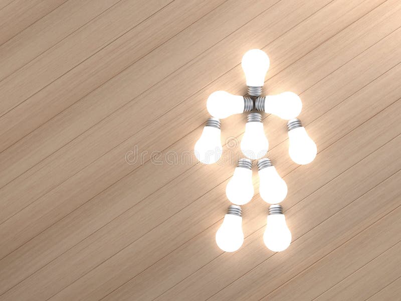 Lamp Placed in a Human Body. Stock Illustration - Illustration of head ...