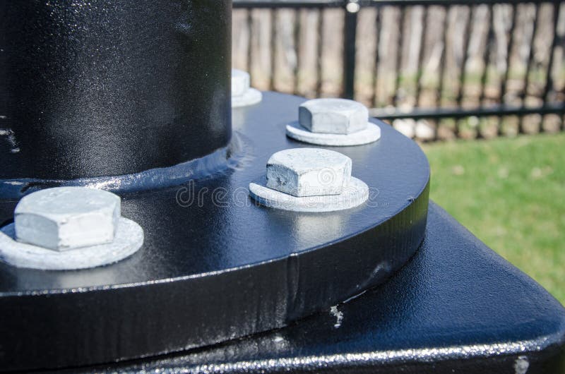Lamp Pole Bolts stock image. Image of metal, material - 69749725
