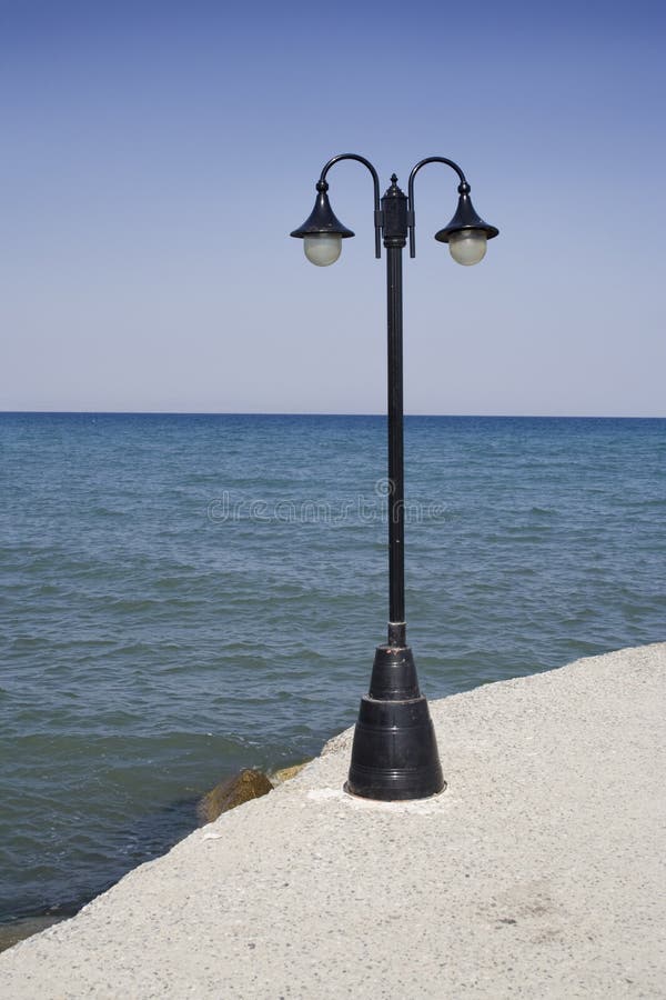 Lamp post stock photo. Image of blue, ocean, summer, travel - 6008872