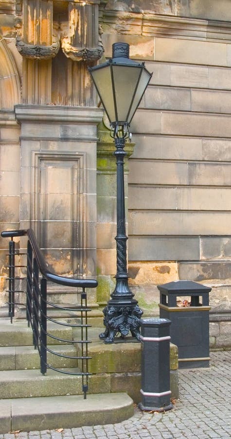 Lamp post stock image. Image of footpath, sandstone, rail - 90263