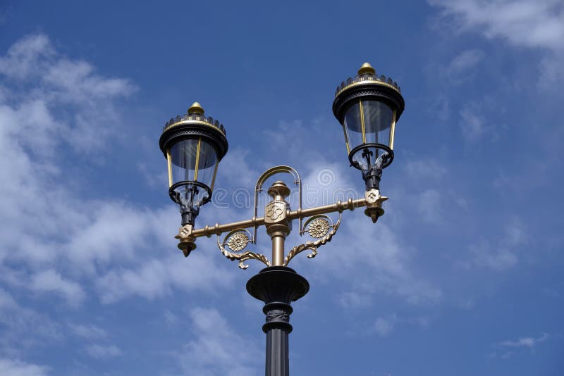 Lamp Post and Blue Sky in Background Stock Photo - Image of blue ...
