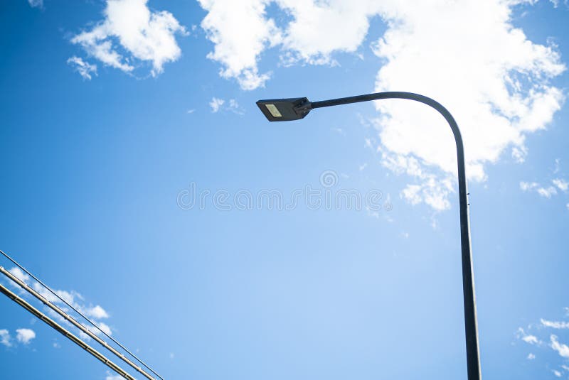 Lamp post blue sky 3 stock image. Image of bulb, lamppost - 223202315