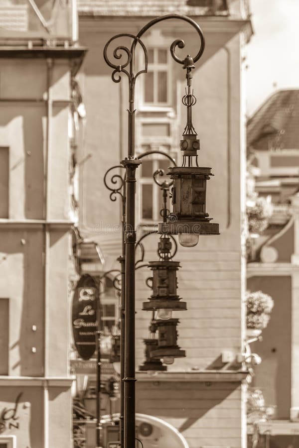 Lamp Post with Building in Background Stock Image - Image of greater ...