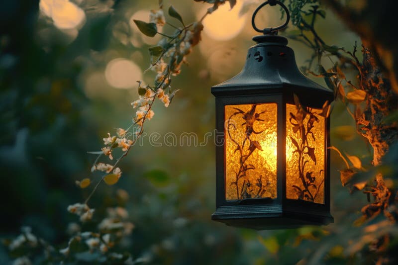 Lamp Post stock photo. Image of warm, woods, dreamy - 359782580
