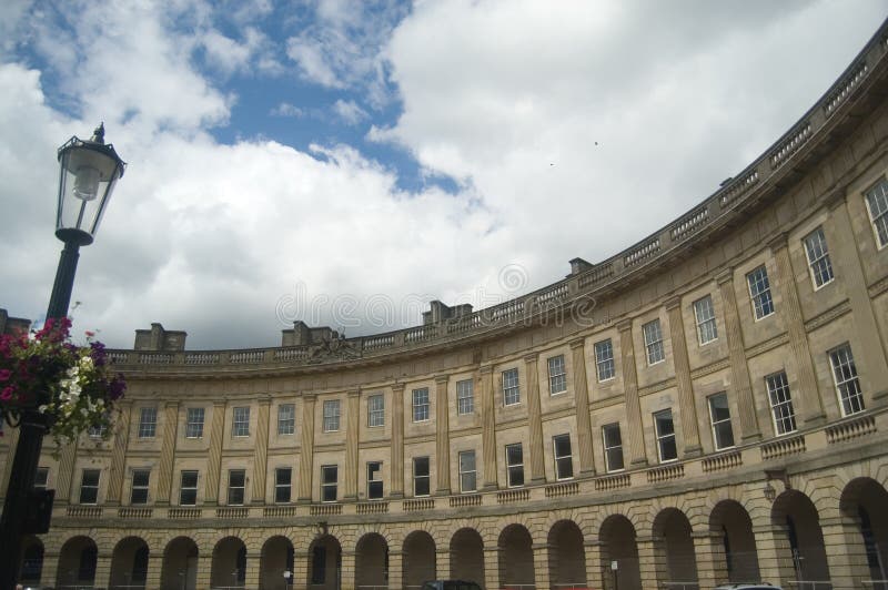The Lamp Post on the Georgian Crescent Stock Photo - Image of windows ...