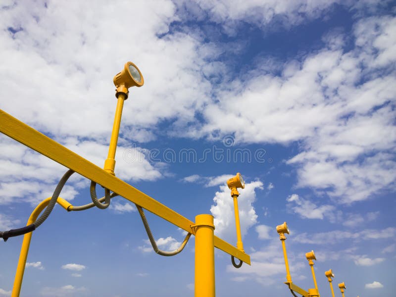 Lamp Post Lined Walking Path Stock Image - Image of posts, curved: 9567645