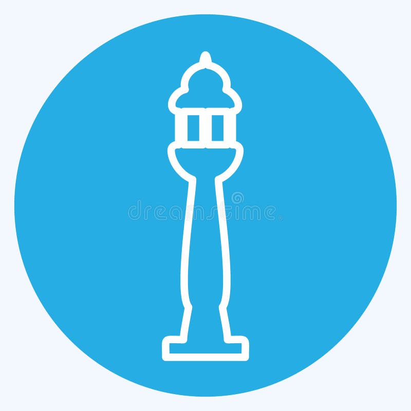 Lamp Post Icon in Trendy Blue Eyes Style Isolated on Soft Blue ...