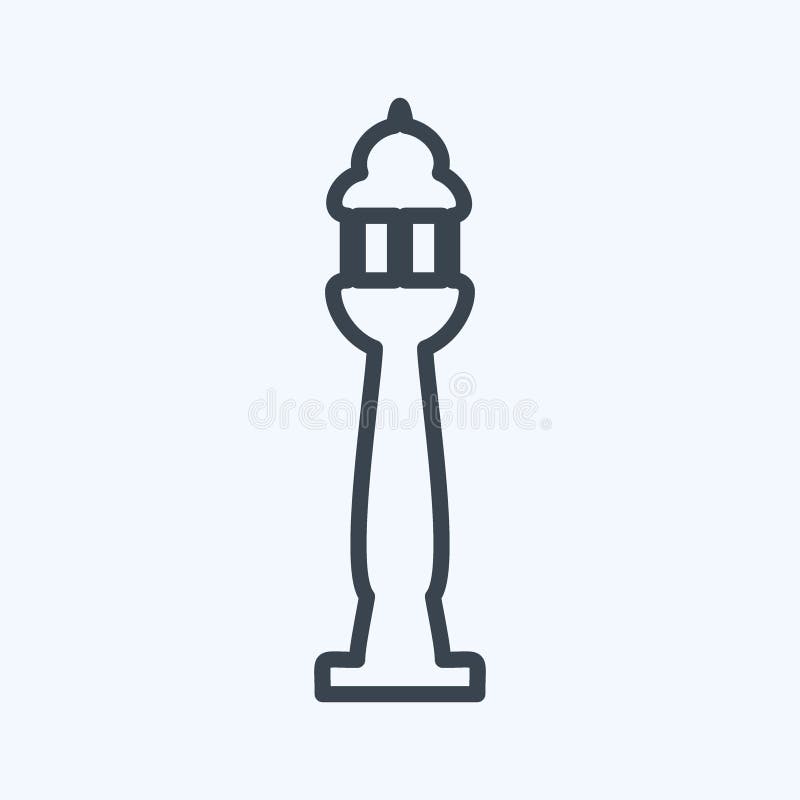 Lamp Post Icon in Trendy Line Style Isolated on Soft Blue Background ...